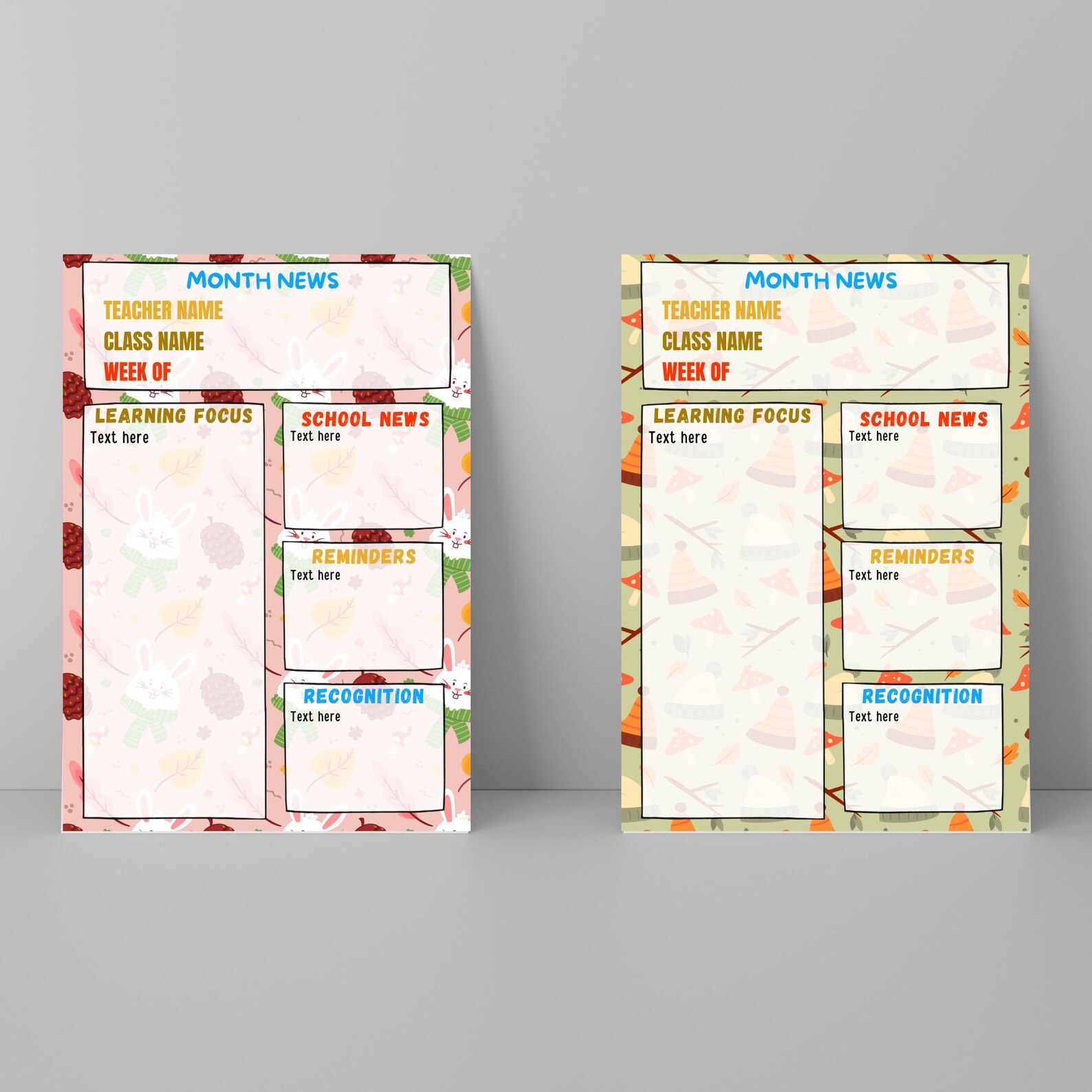 Editable Class Newsletter Template | Editable Monthly Newsletter ...