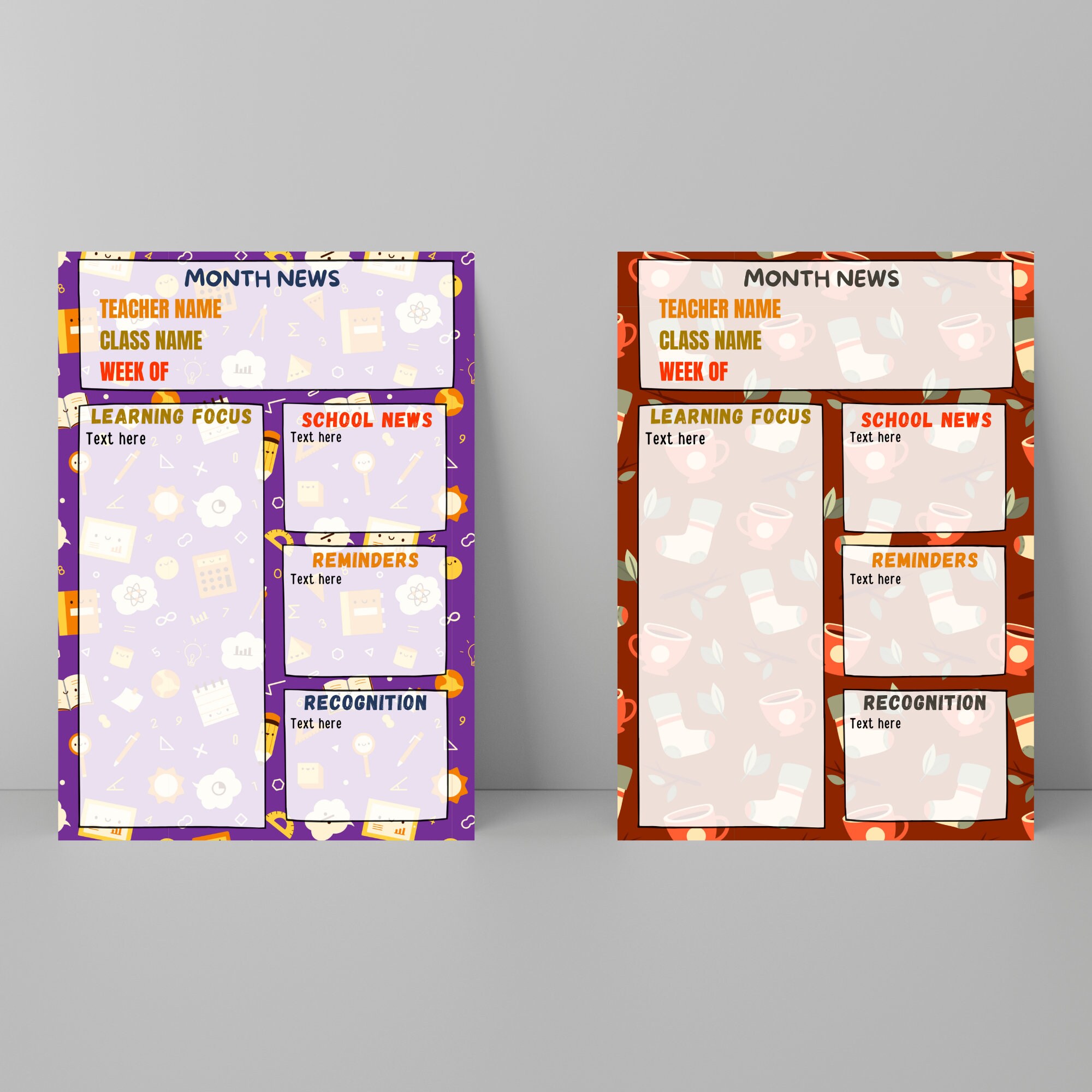 Editable Class Newsletter Template | Editable Monthly Newsletter ...