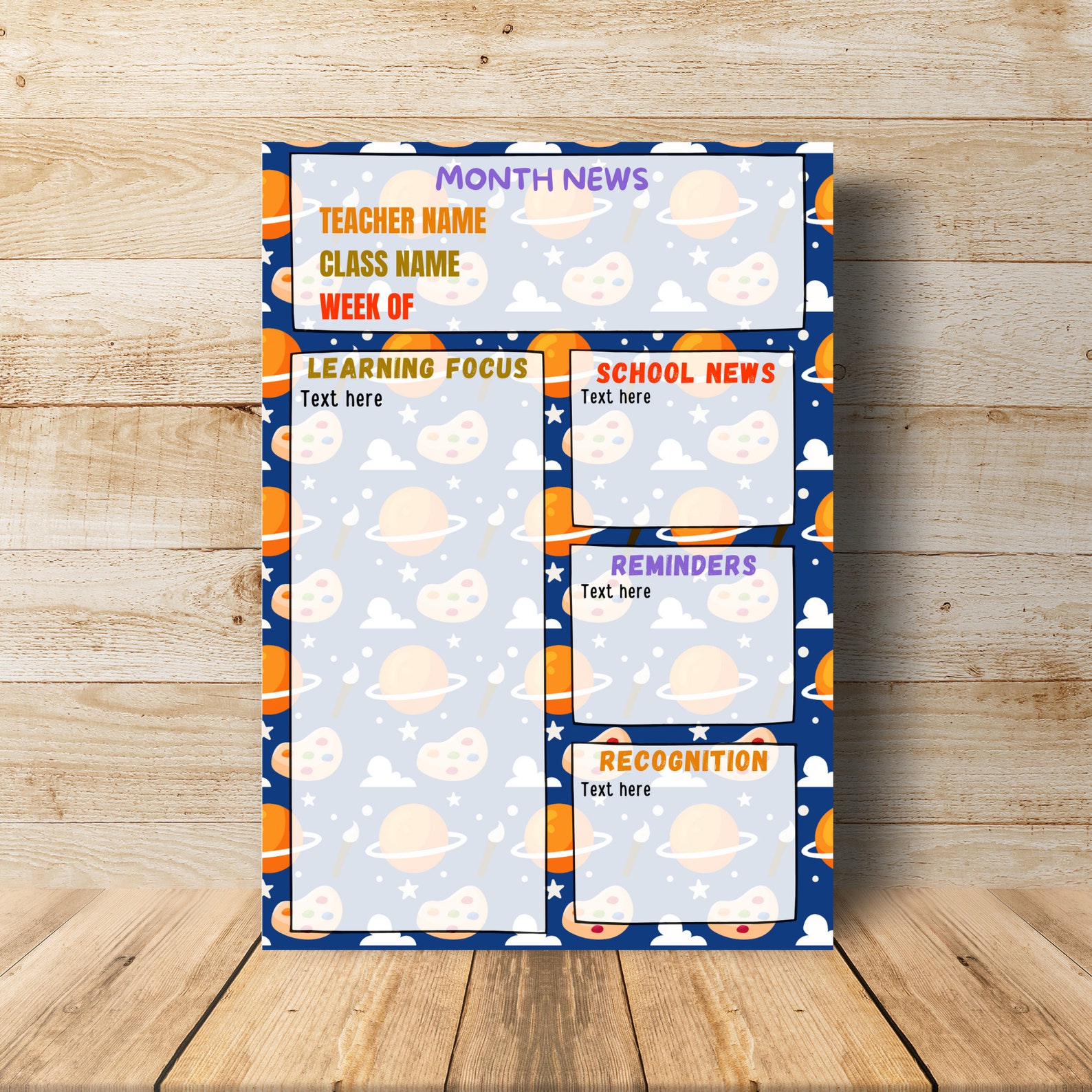 Editable Class Newsletter Template | Editable Monthly Newsletter ...