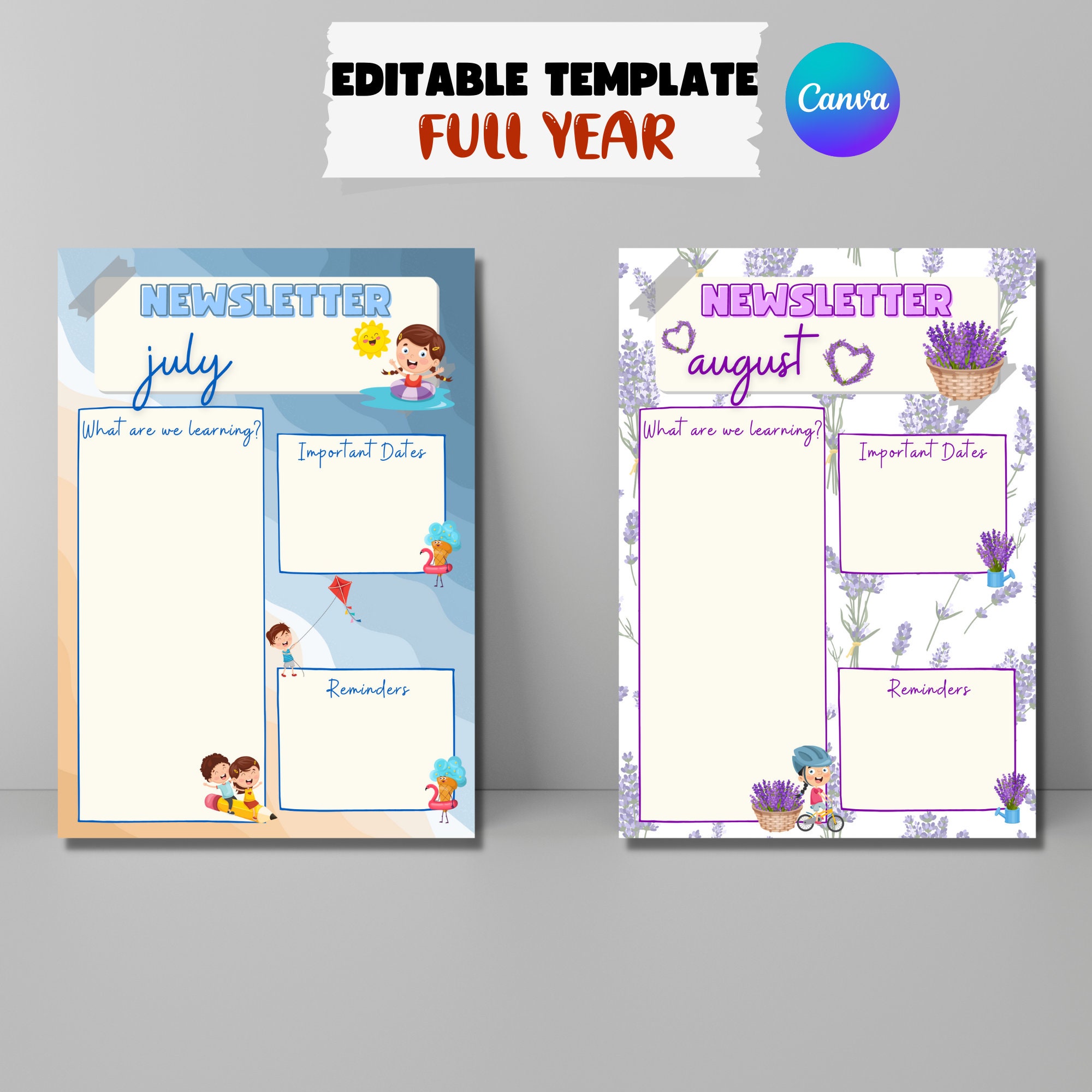 Classroom Newsletter Template | Editable Monthly Newsletter Template ...