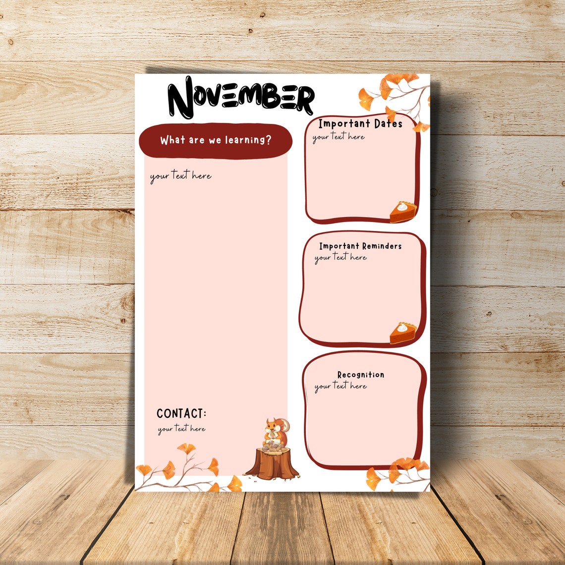 November Classroom Newsletter Template Editable Teacher - Etsy
