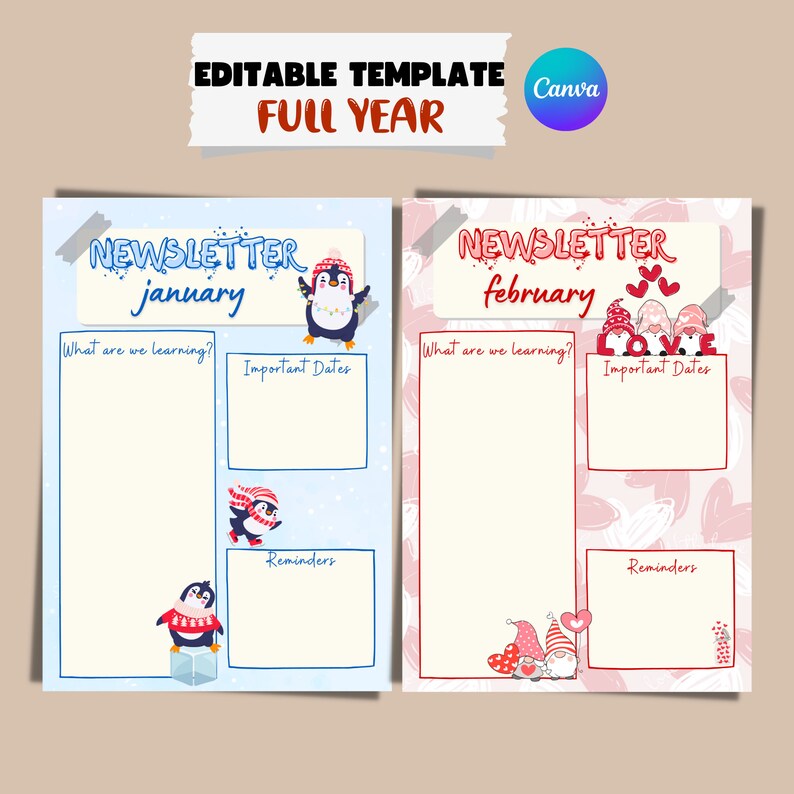 Classroom Newsletter Template | Editable Monthly Newsletter Template ...