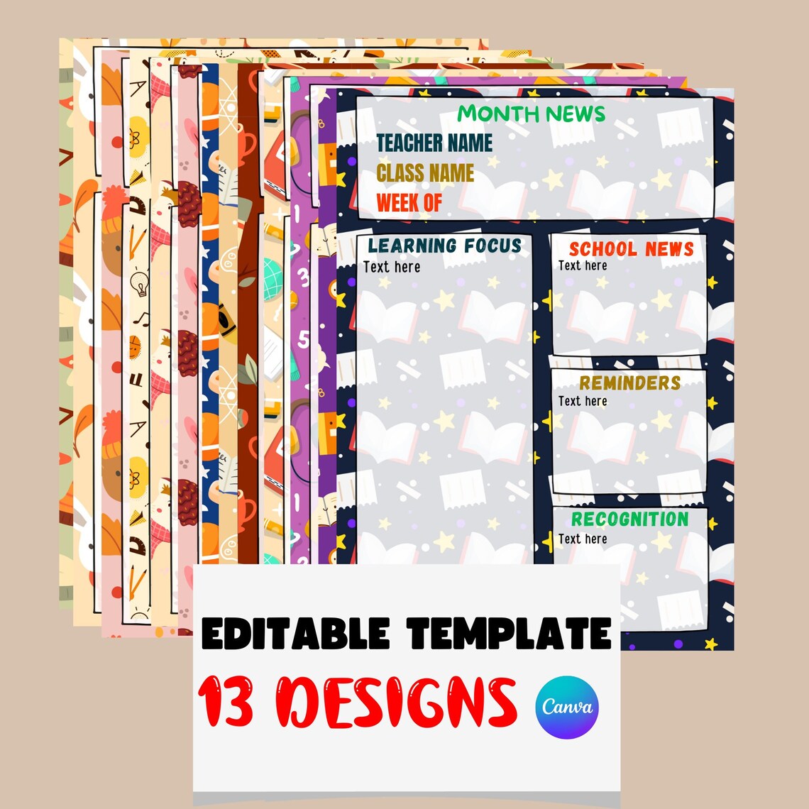 Editable Class Newsletter Template Editable Monthly Newsletter Template ...