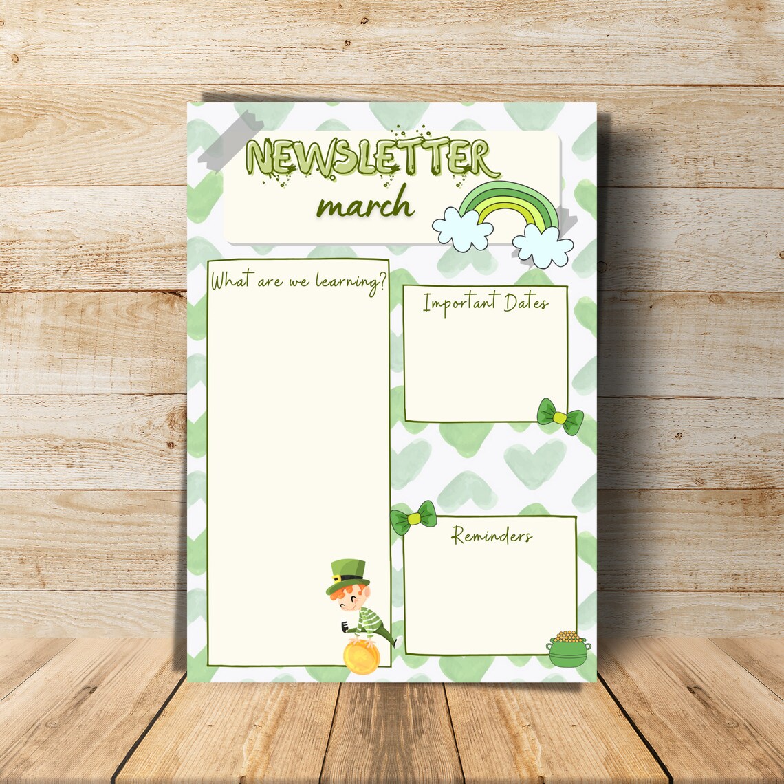 Editable Teacher Newsletter Template Printable February Monthly ...