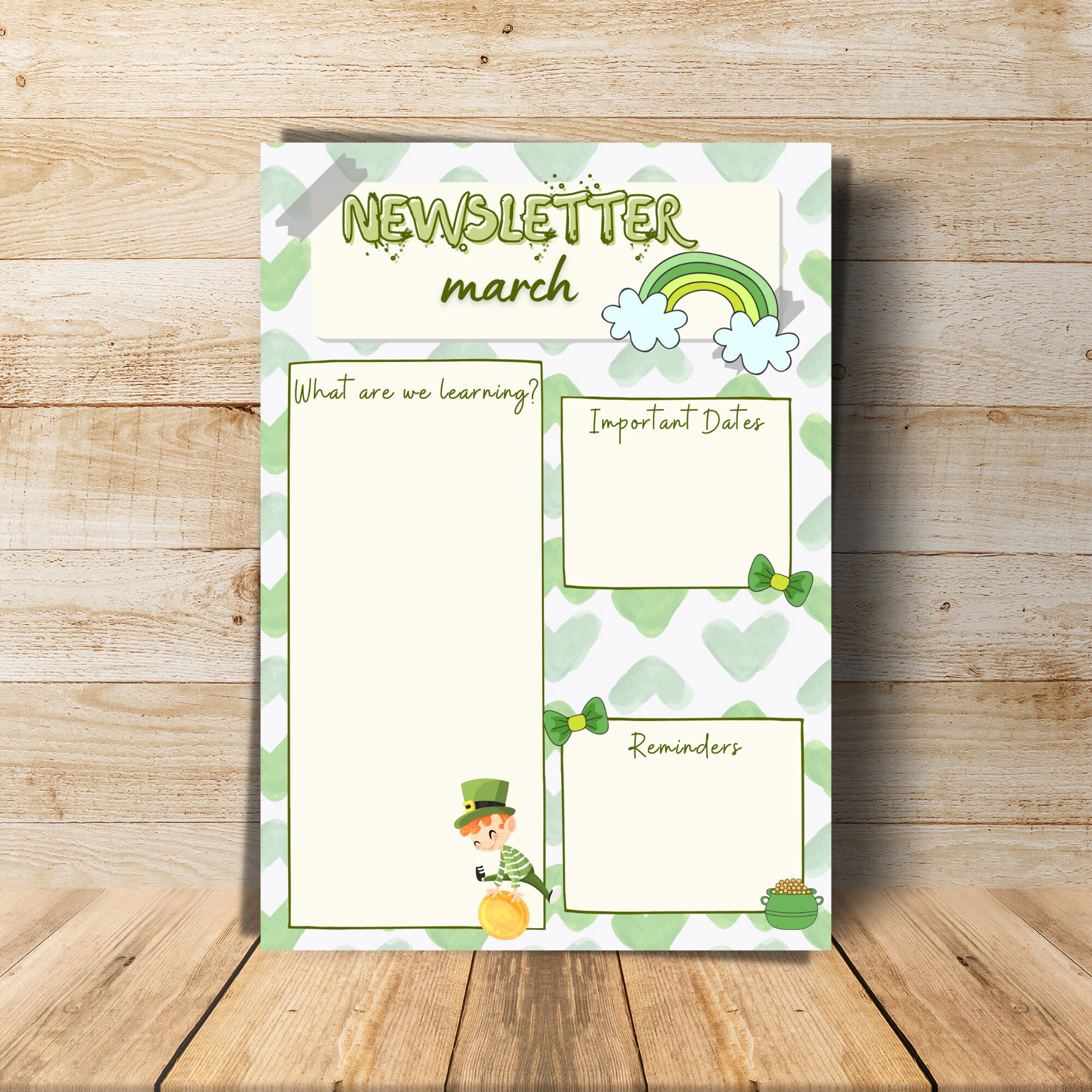 Editable Teacher Newsletter Template Printable February Monthly ...