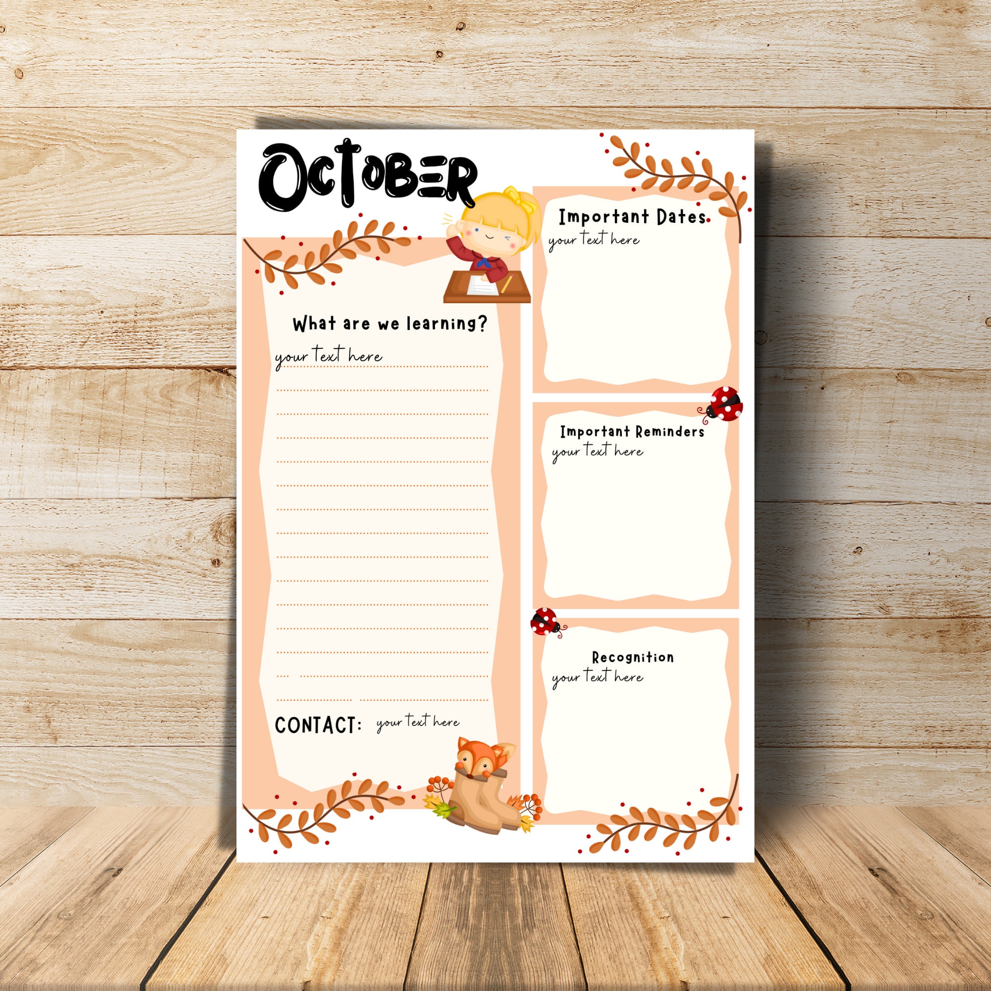 November Classroom Newsletter Template Editable Monthly Newsletter ...