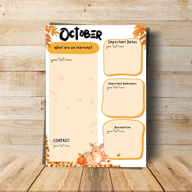 November Classroom Newsletter Template Editable Teacher Monthly ...