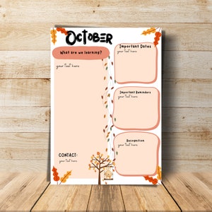 November Classroom Newsletter Template Editable Teacher - Etsy