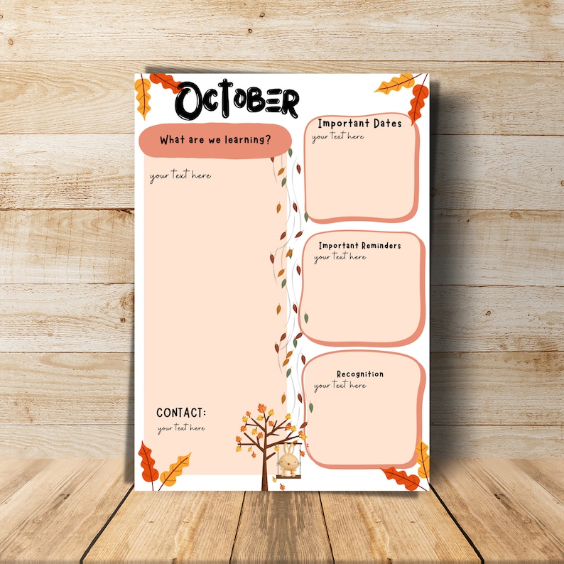 November Classroom Newsletter Template Editable Teacher Monthly ...