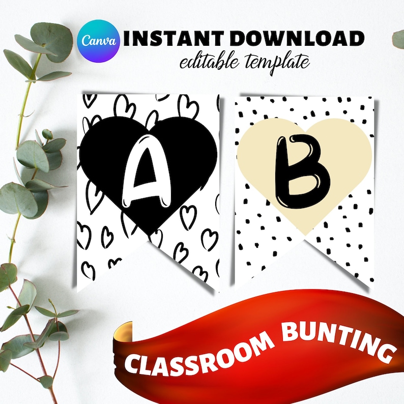 Custom Bulletin Board Lettering Bunting Banner | Elementary Classroom ...