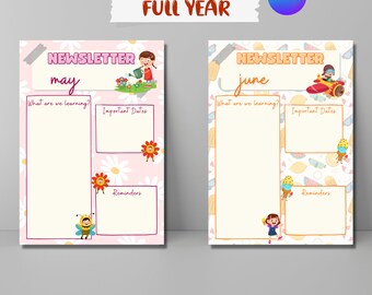 Classroom Newsletter Template Editable Monthly Newsletter Template ...