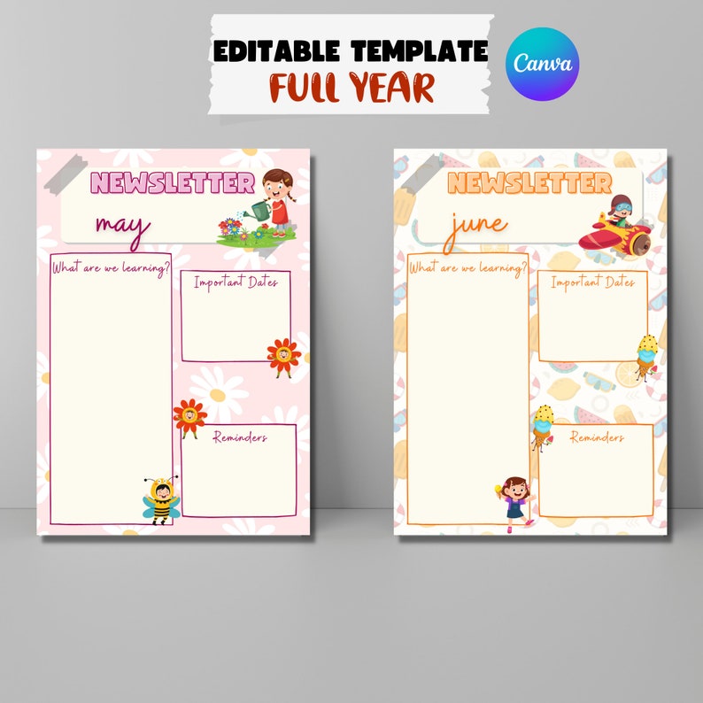 Classroom Newsletter Template | Editable Monthly Newsletter Template ...