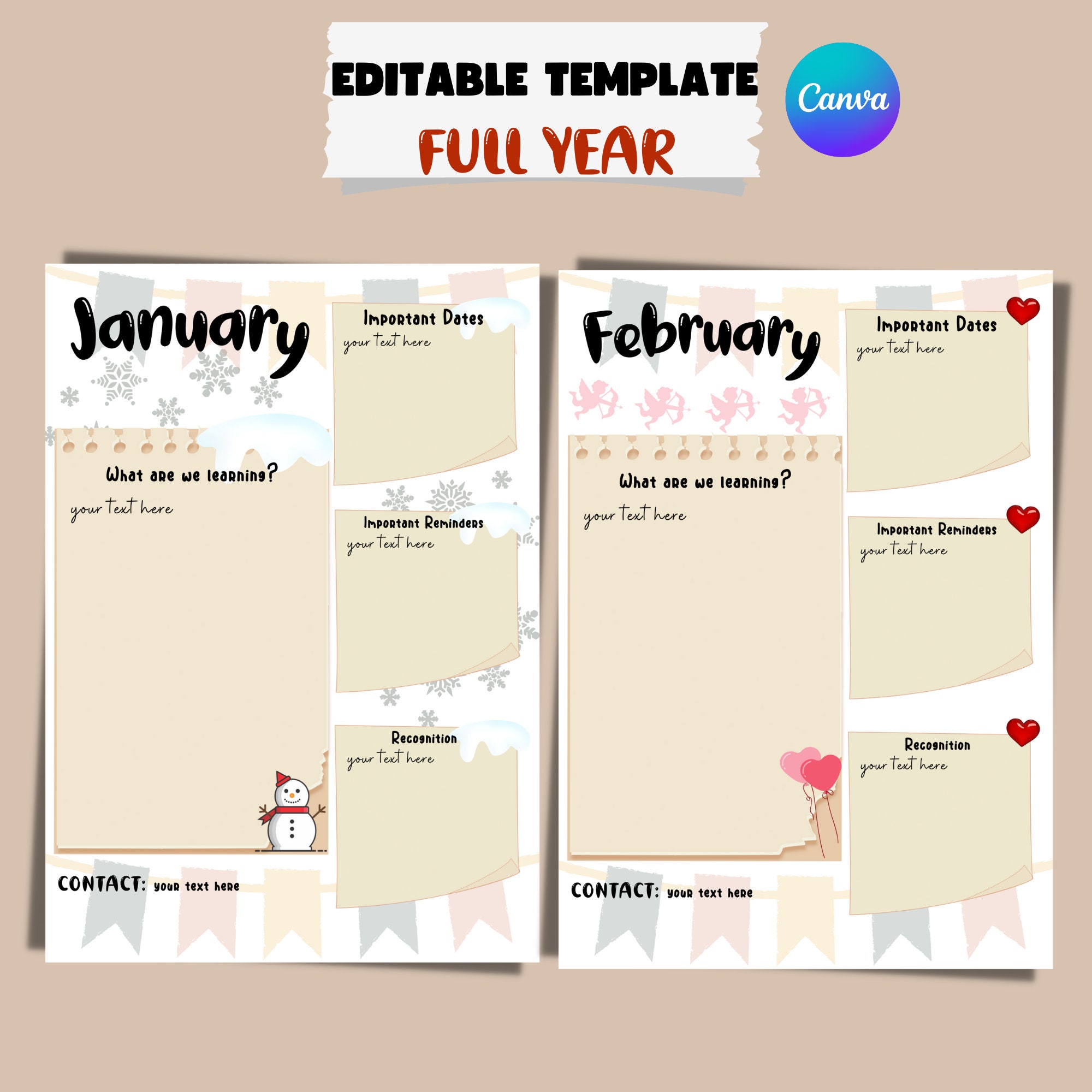 Classroom Newsletter Template | Editable Monthly Newsletter Template ...