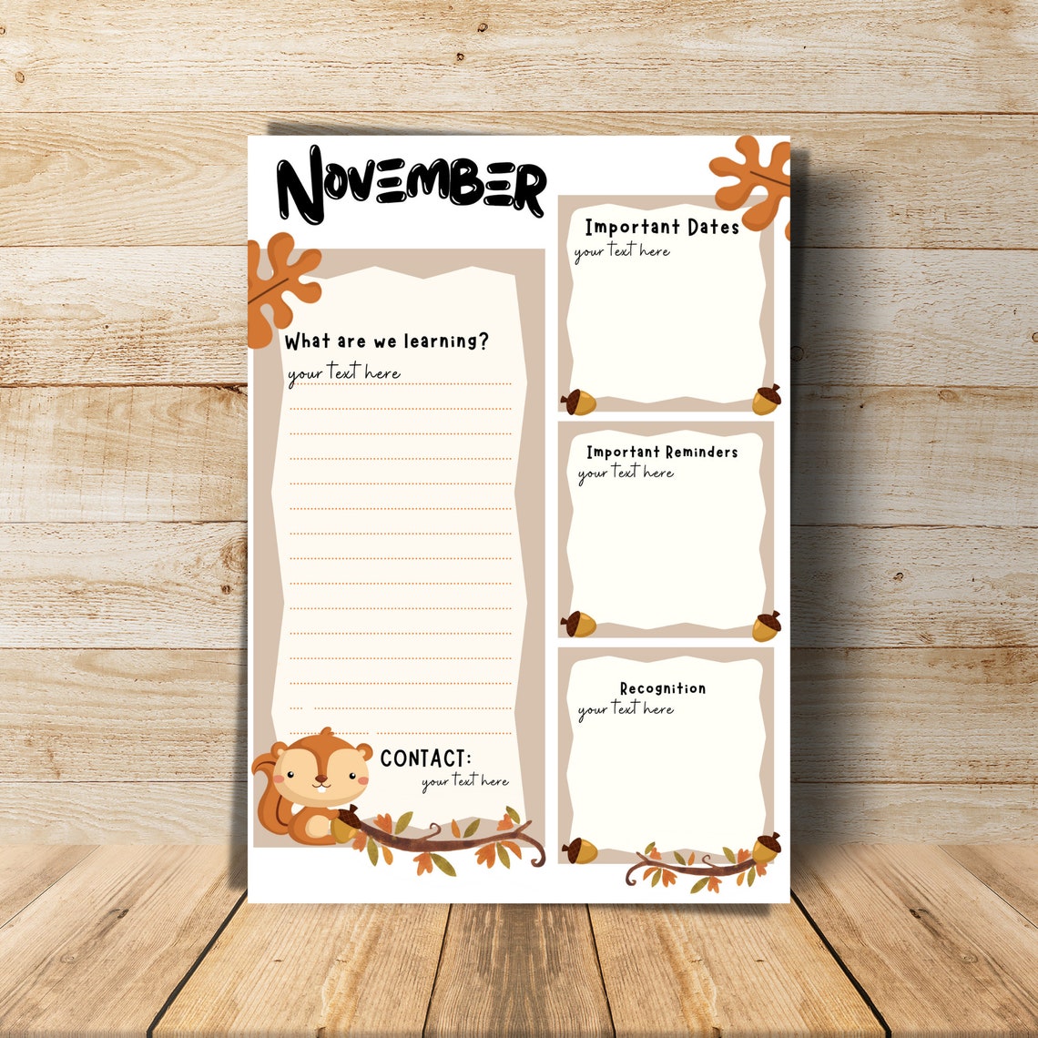 November Classroom Newsletter Template Editable Monthly Newsletter ...