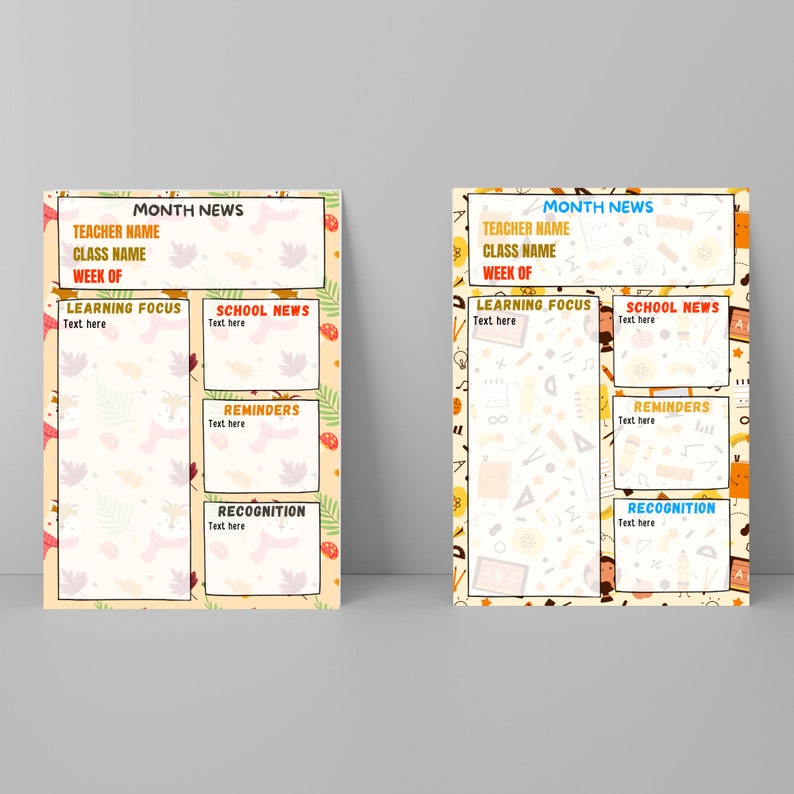 Editable Class Newsletter Template Editable Monthly Newsletter Template ...