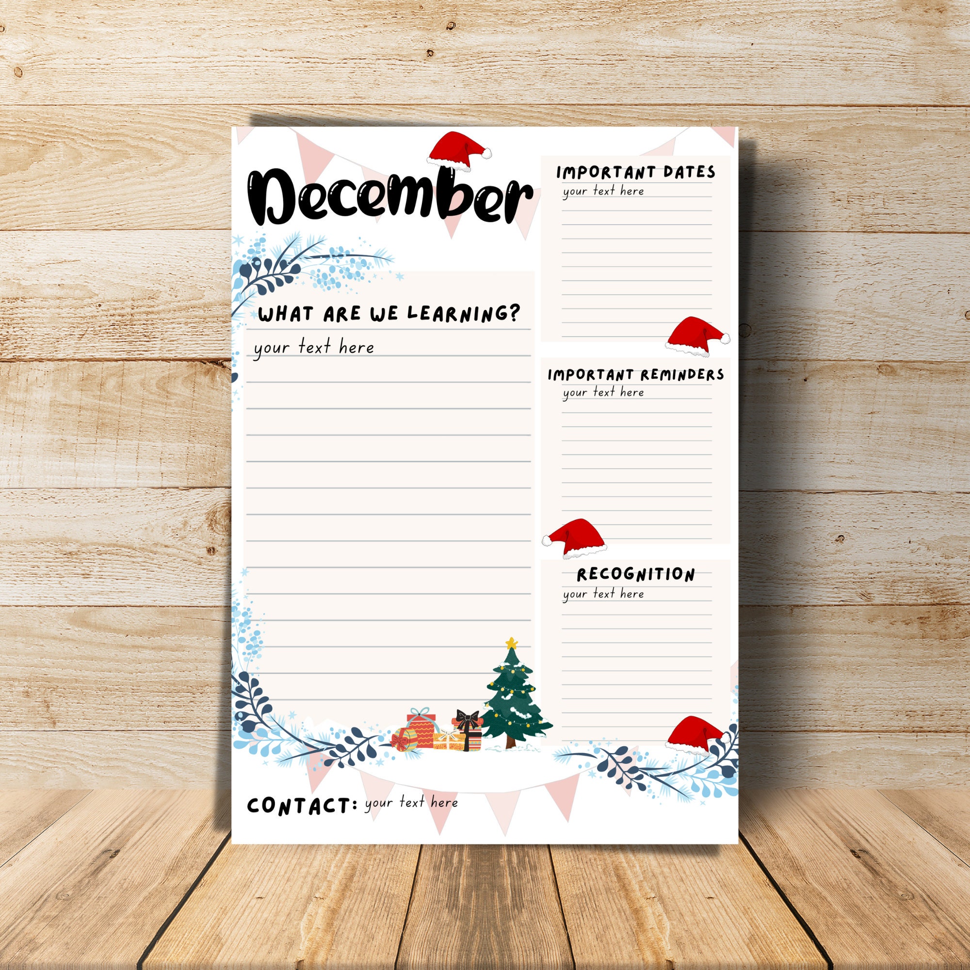 December Classroom Newsletter Template | Editable Monthly Newsletter ...