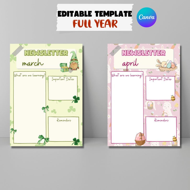 Classroom Newsletter Template Editable Monthly Newsletter Template ...