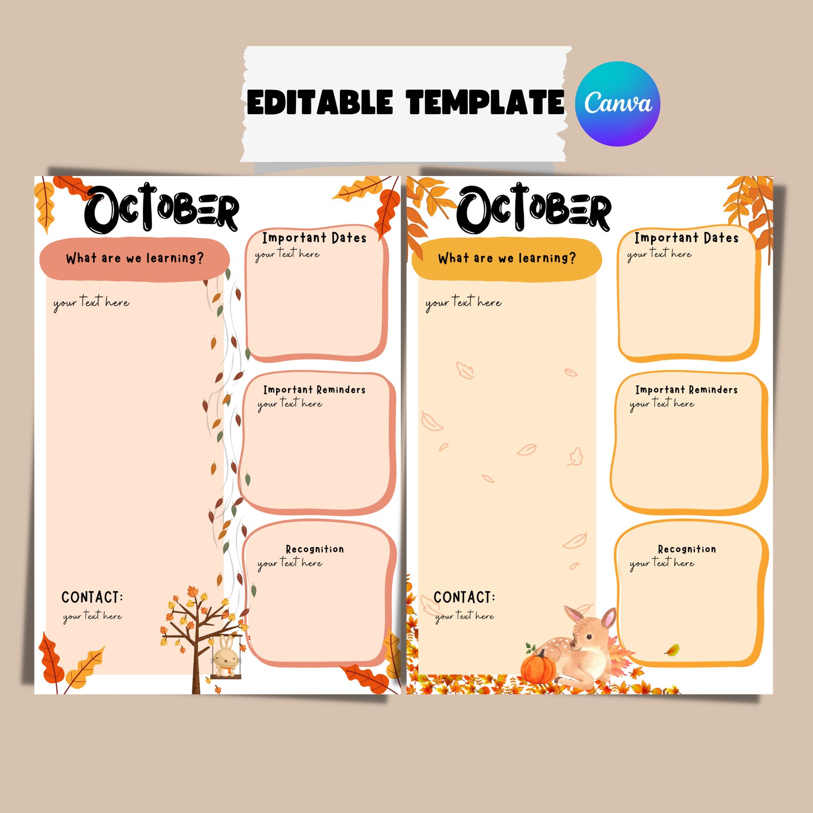 November Classroom Newsletter Template Editable Teacher Monthly ...