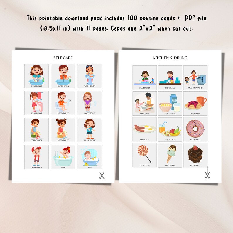 Editable Daily Routine Cards | Visual Schedule Cards Kids | Kids Daily ...