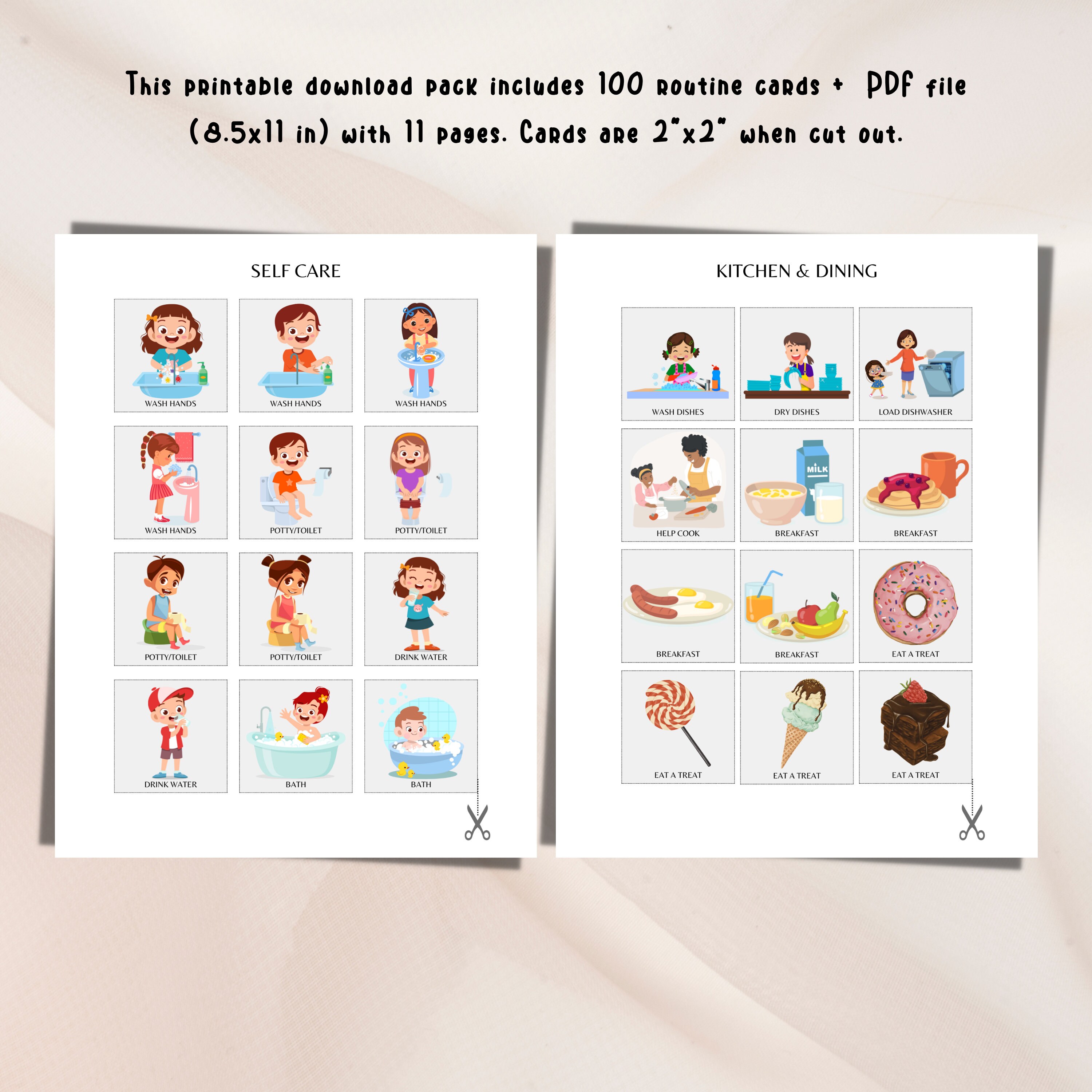 Editable Daily Routine Cards | Visual Schedule Cards Kids | Kids Daily ...