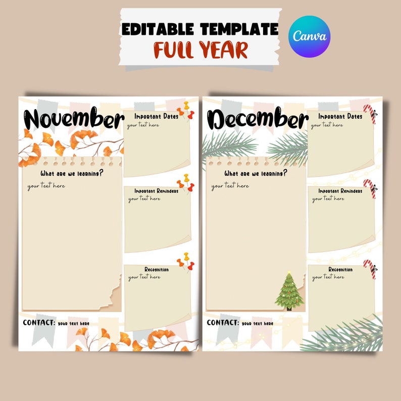 Classroom Newsletter Template | Editable Monthly Newsletter Template ...