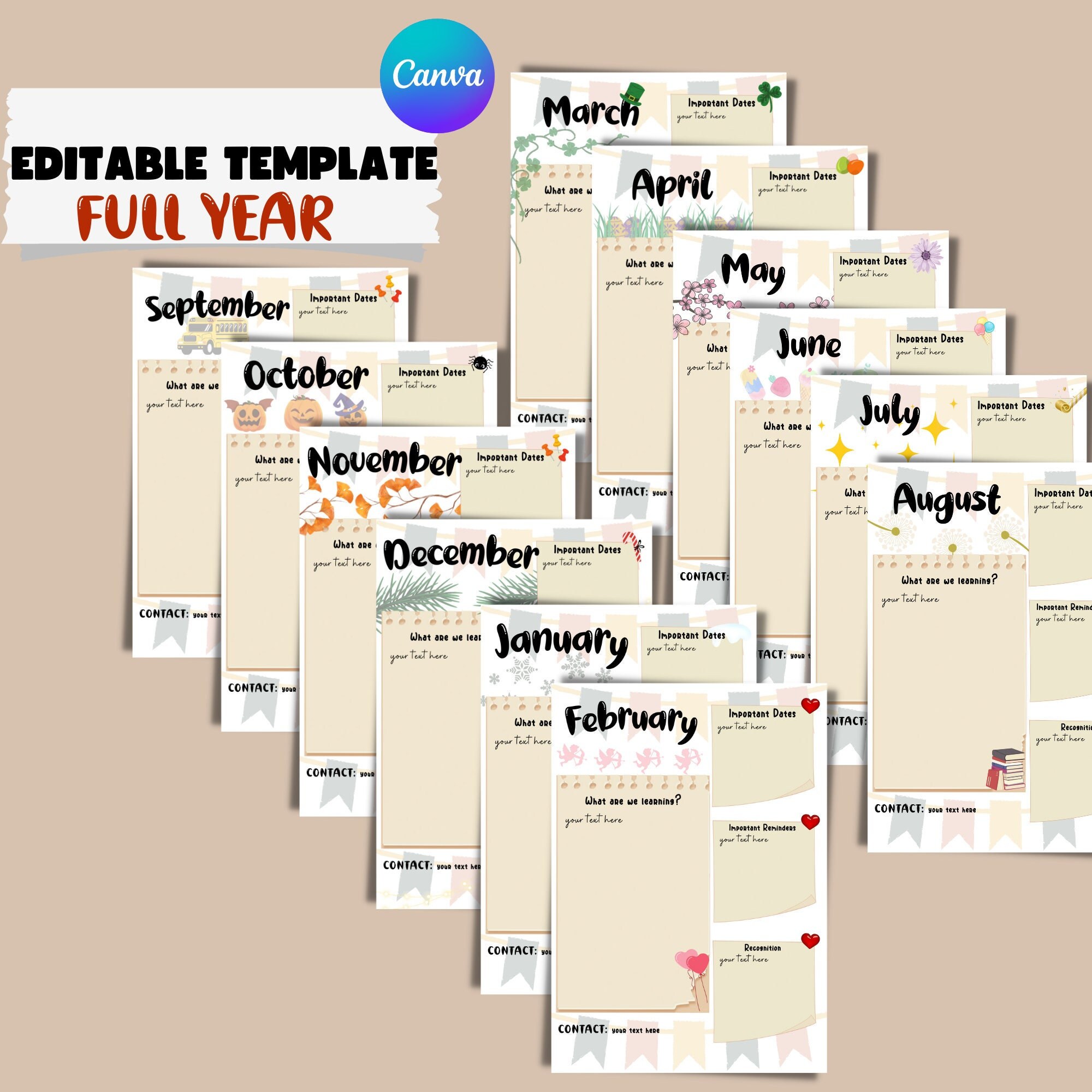 Classroom Newsletter Template | Editable Monthly Newsletter Template ...