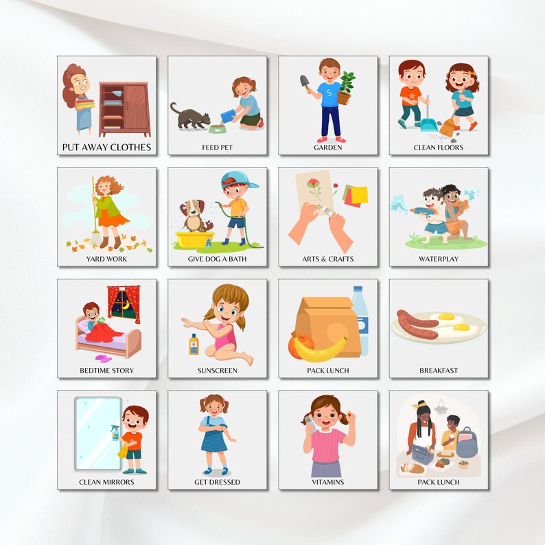Editable Daily Routine Cards Visual Schedule Cards Kids Kids Daily ...