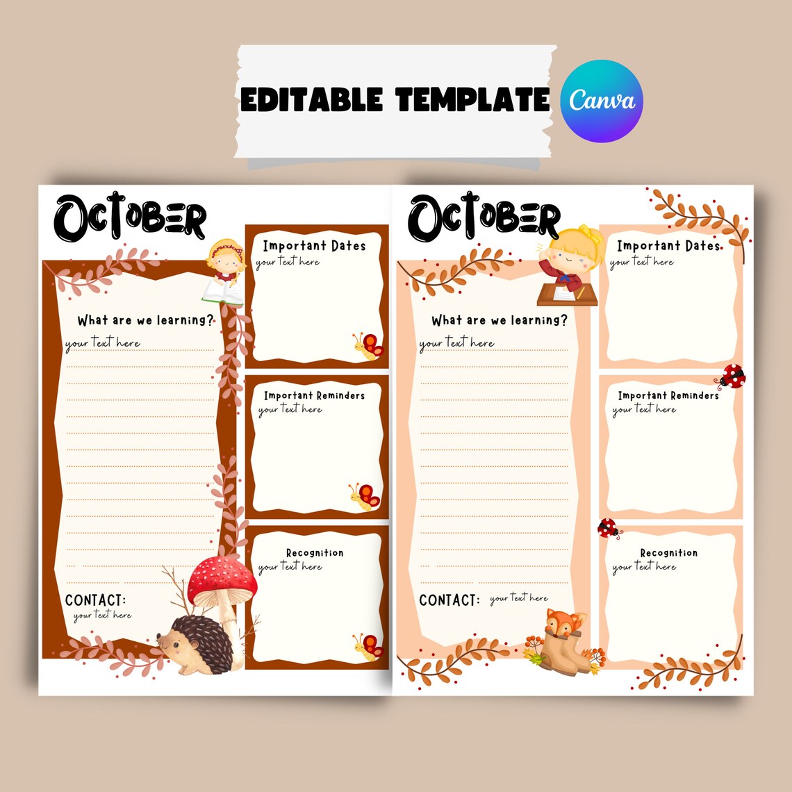 November Classroom Newsletter Template Editable Monthly Newsletter ...