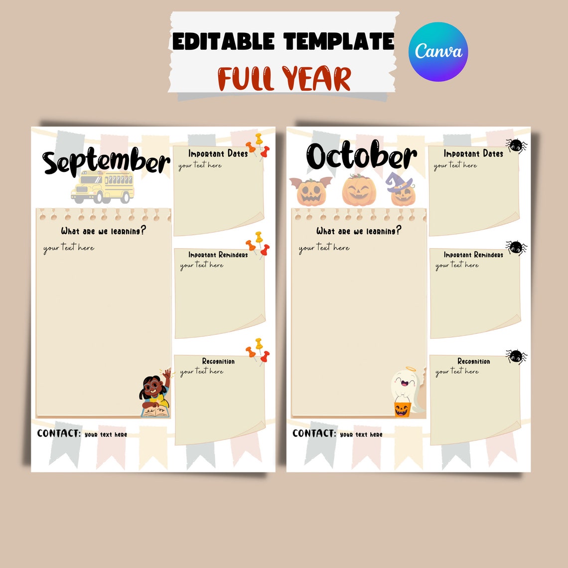 Classroom Newsletter Template | Editable Monthly Newsletter Template ...
