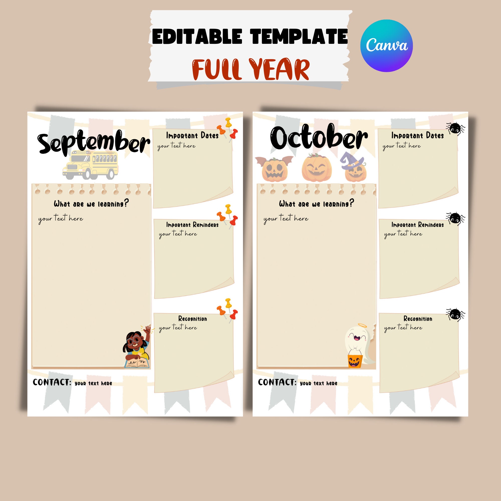 Classroom Newsletter Template | Editable Monthly Newsletter Template ...