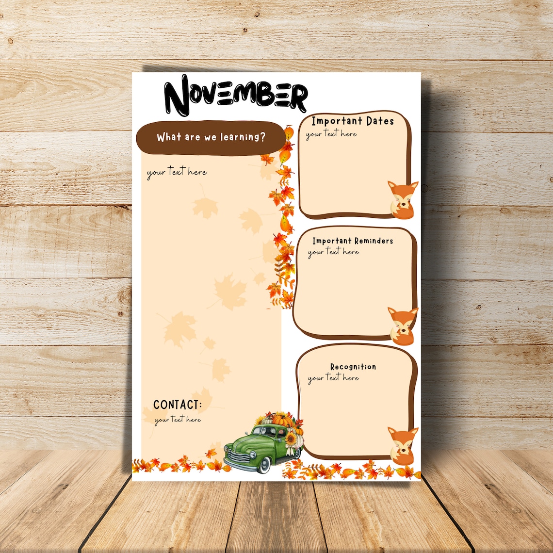 November Classroom Newsletter Template Editable Teacher - Etsy