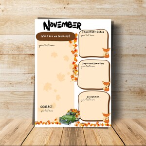 November Classroom Newsletter Template Editable Teacher - Etsy