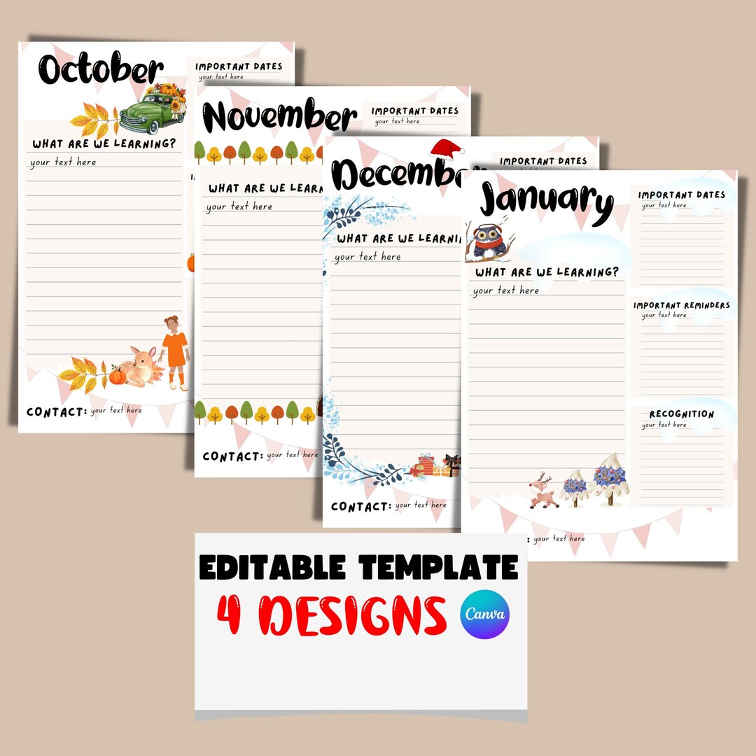 December Classroom Newsletter Template | Editable Monthly Newsletter ...