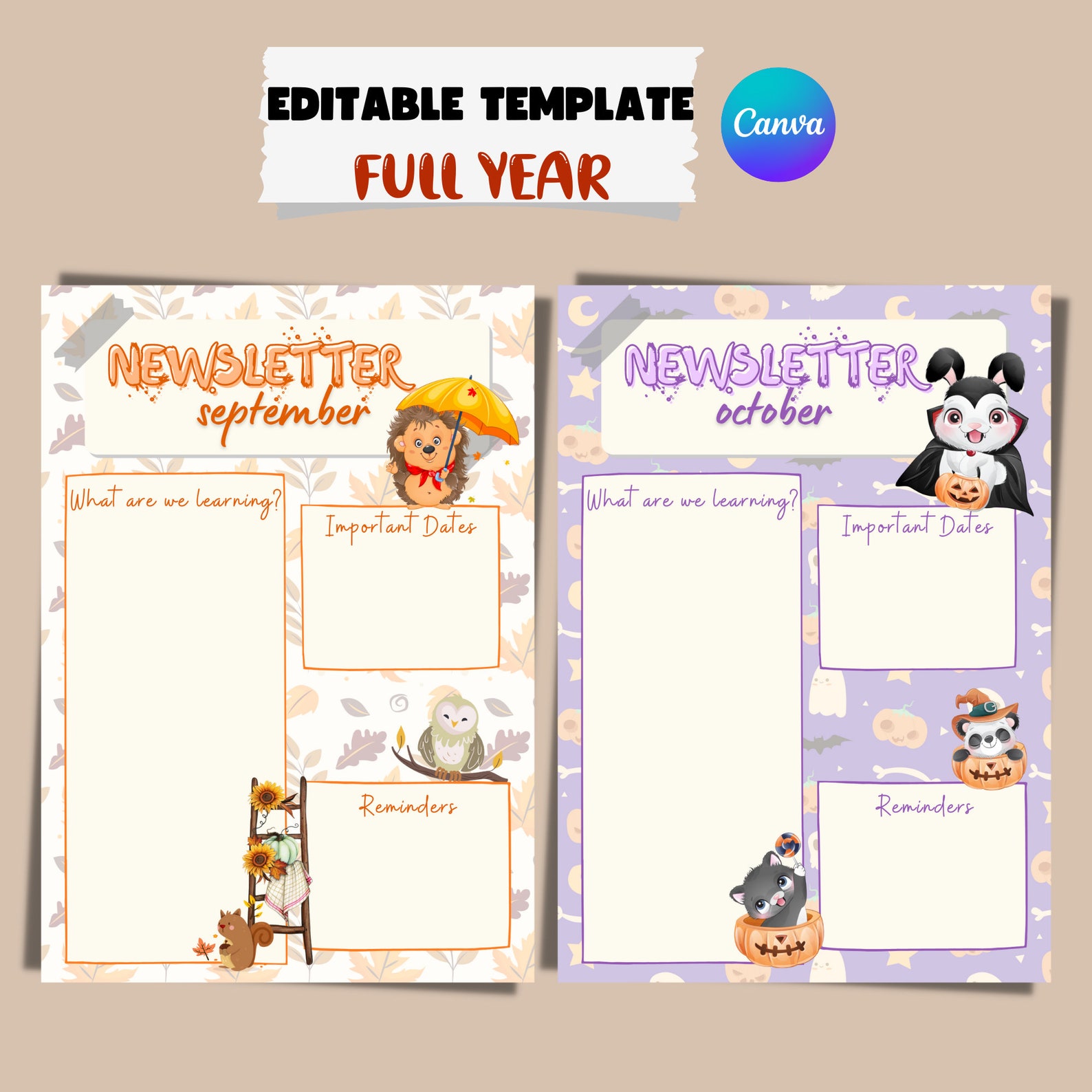 Classroom Newsletter Template | Editable Monthly Newsletter Template ...