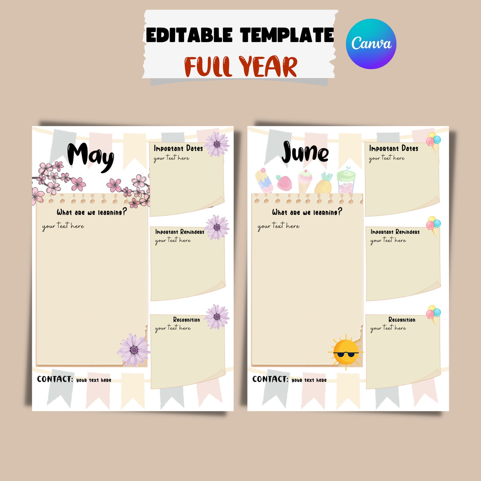 Classroom Newsletter Template | Editable Monthly Newsletter Template ...