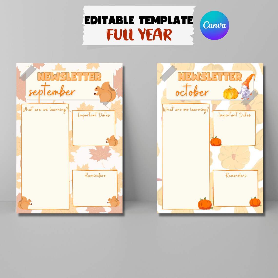 Classroom Newsletter Template | Editable Monthly Newsletter Template ...