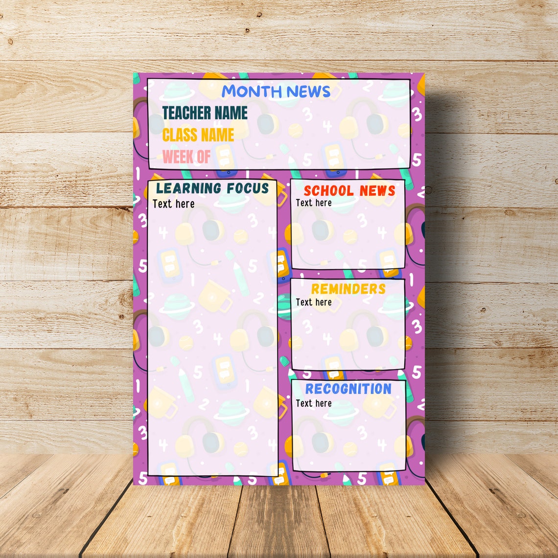 Editable Class Newsletter Template Editable Monthly Newsletter Template ...