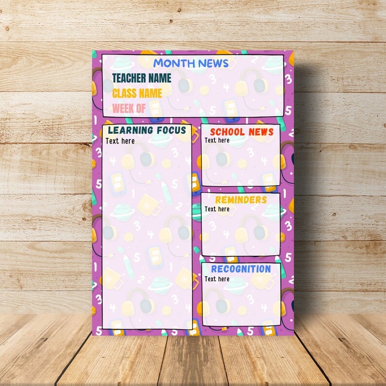 Editable Class Newsletter Template Editable Monthly Newsletter Template ...