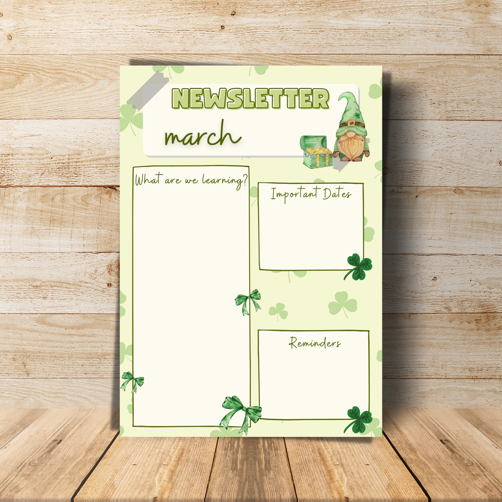 Editable Teacher Newsletter Template Printable February Monthly ...