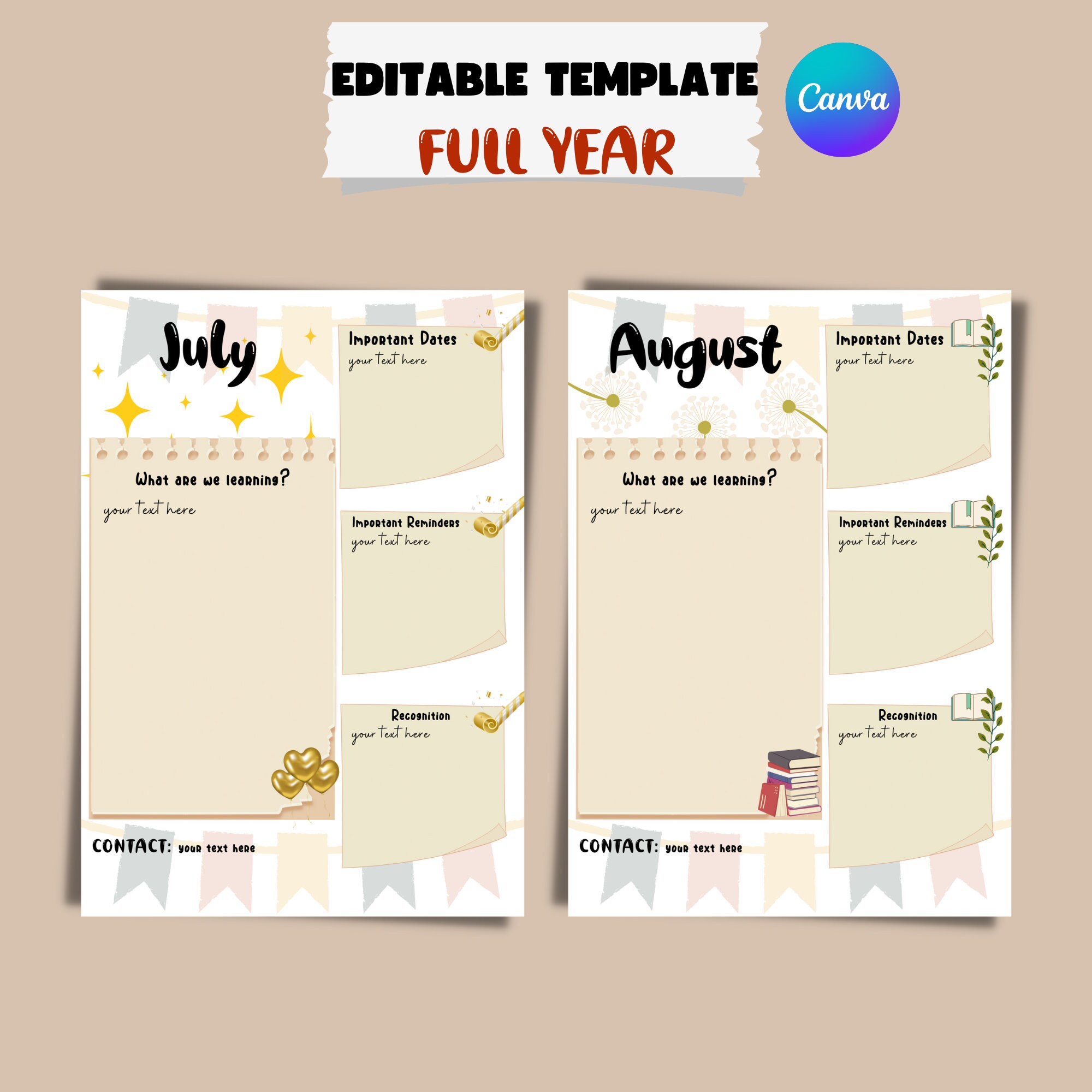 Classroom Newsletter Template | Editable Monthly Newsletter Template ...