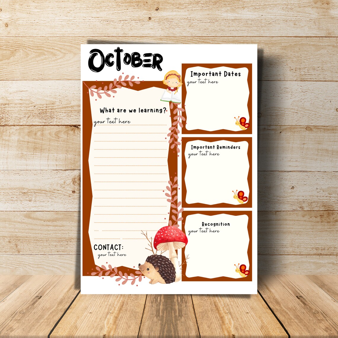 November Classroom Newsletter Template Editable Monthly Newsletter ...