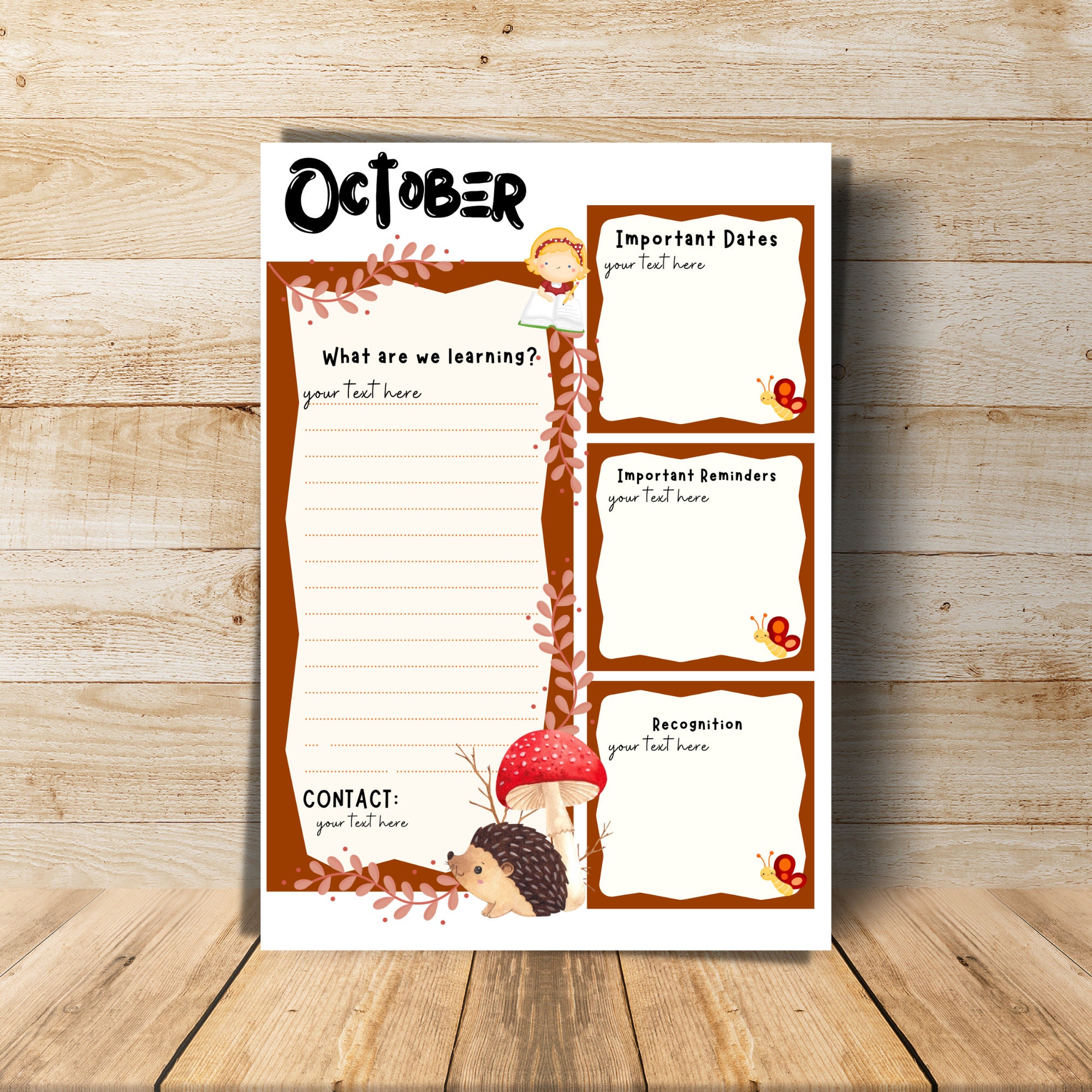 November Classroom Newsletter Template Editable Monthly Newsletter ...