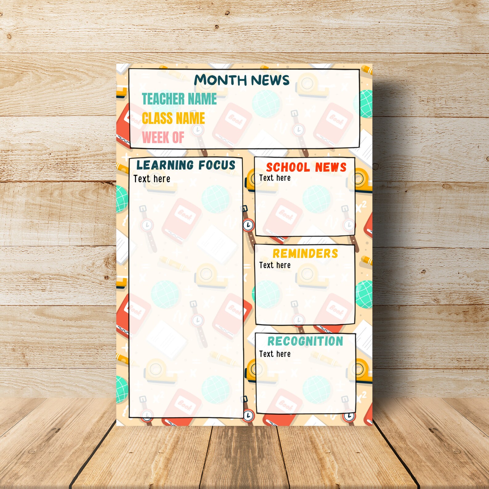 Editable Class Newsletter Template | Editable Monthly Newsletter ...