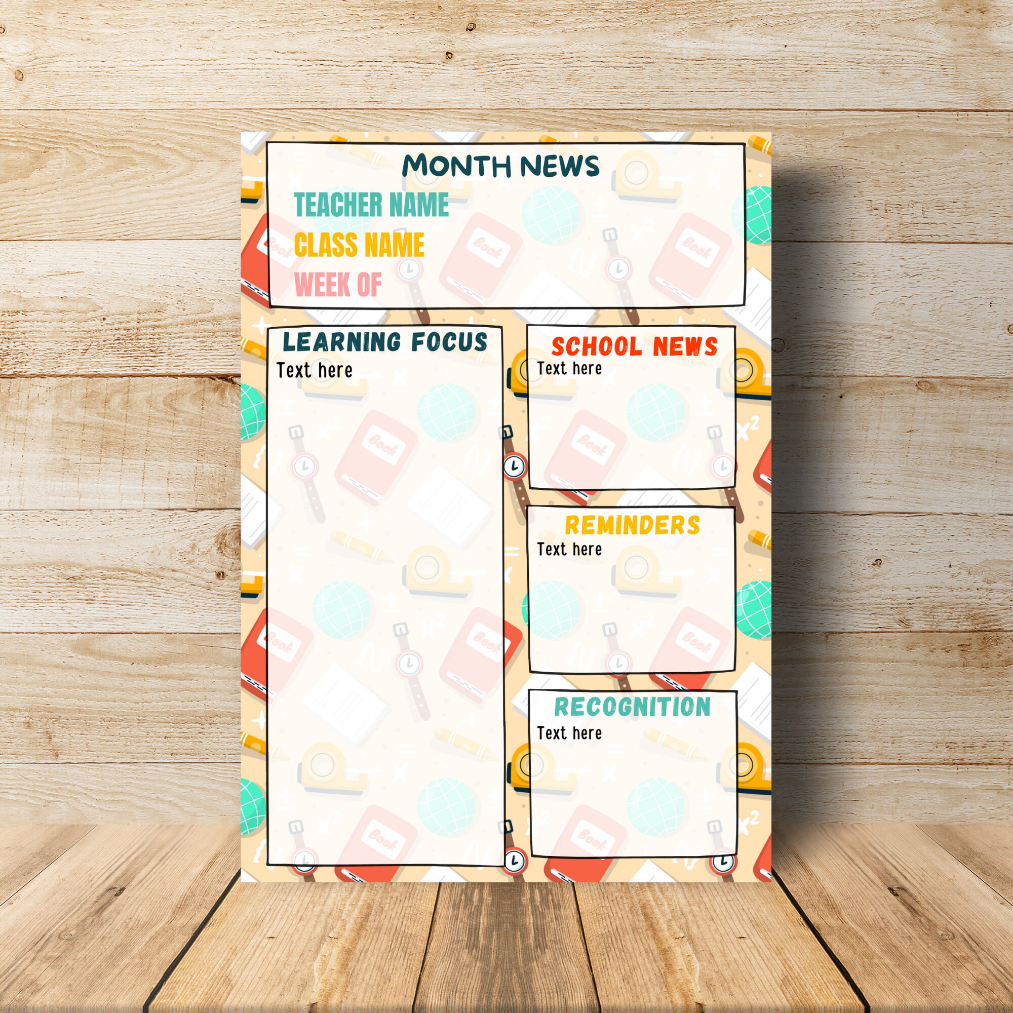 Editable Class Newsletter Template | Editable Monthly Newsletter ...