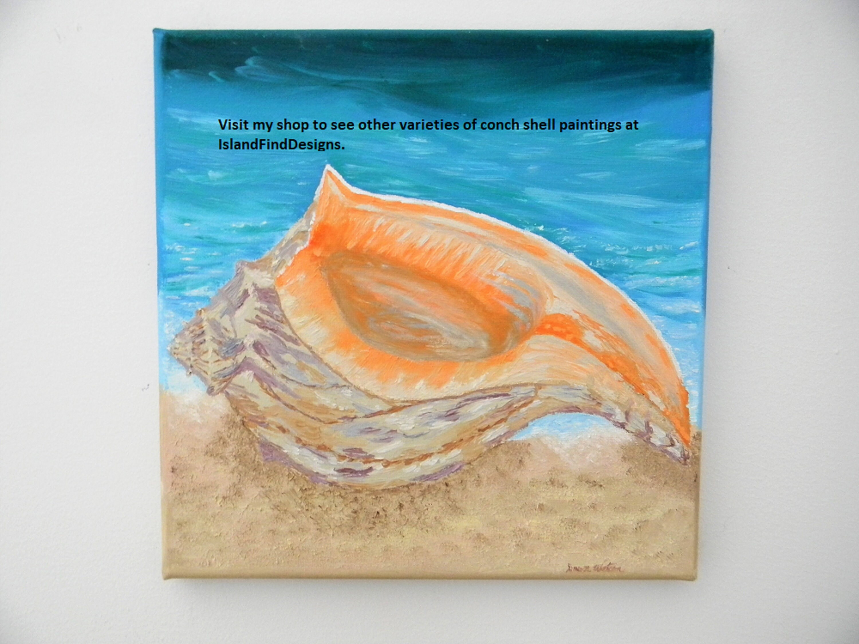 Conch Shell on Beach Oil Painting - Etsy