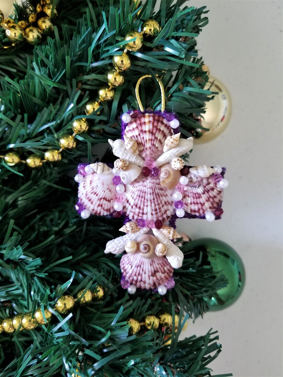 Cross Ornaments With Seashells - Etsy