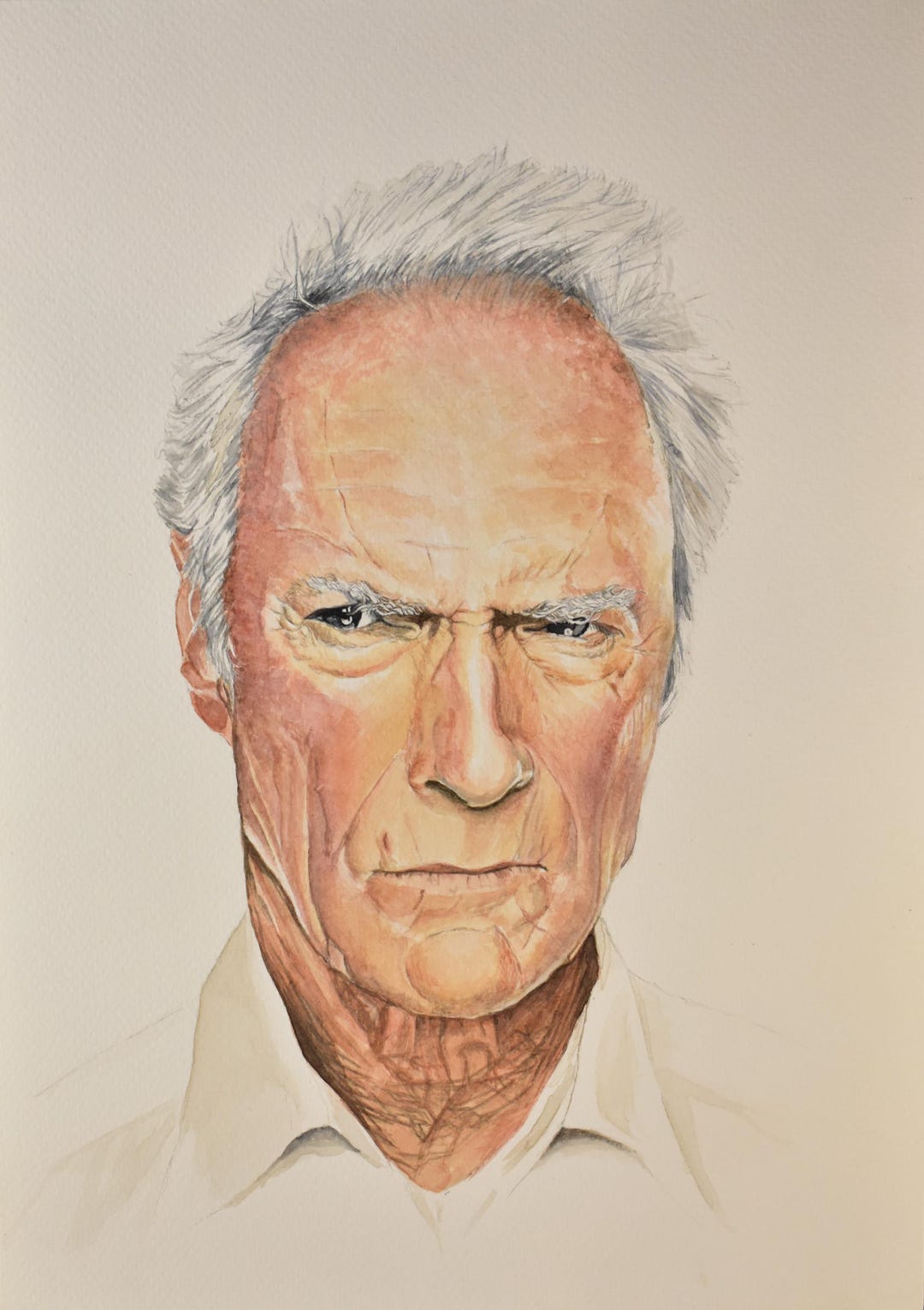 Clint Eastwood Portrait, Original Artwork, Watercolor Portrait ...