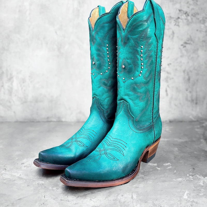 Turquoise Cowboy Boots - Etsy
