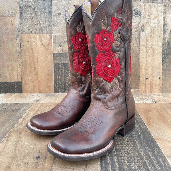 Roses Cowboy Boots - Etsy