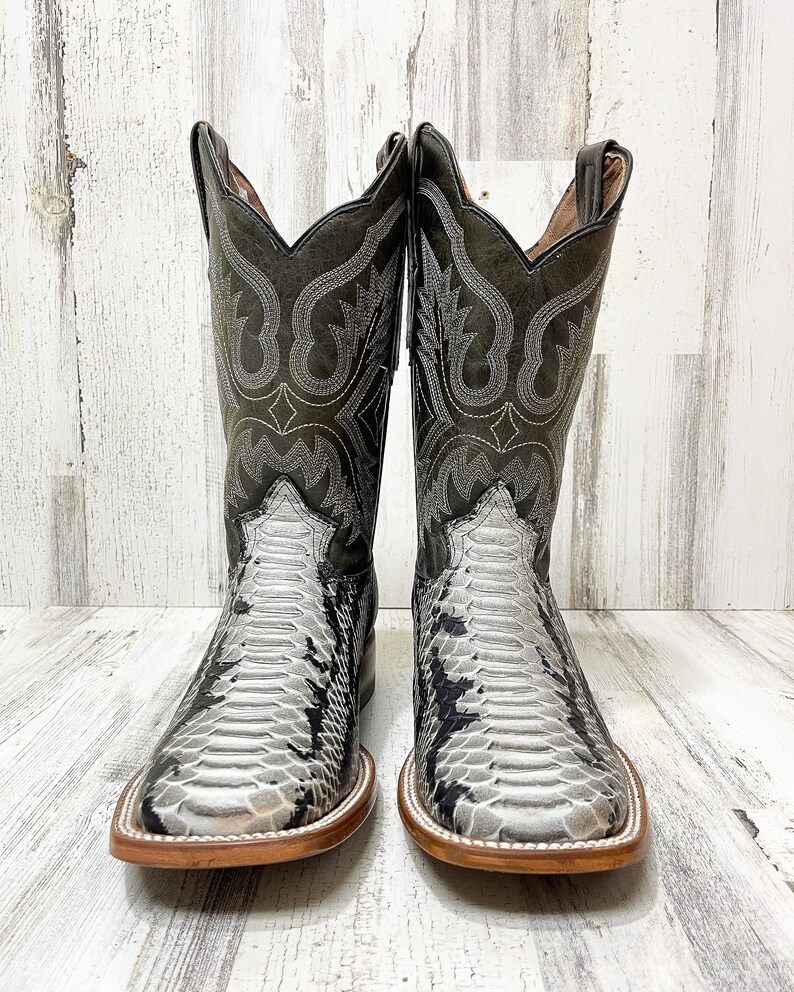 Handcrafted Men's Python Cowboy Boots/ Square Toe Cowboy - Etsy